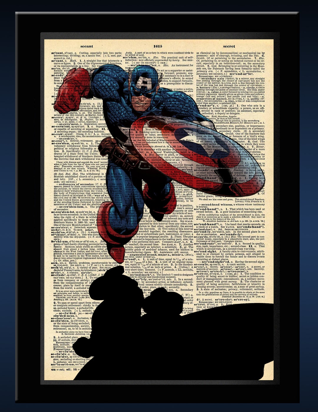 Captain America Inspired Dictionary Print 8x11 - Etsy