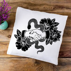 Snake Hand Shake Flower Digital Art Print Halloween PNG - Etsy