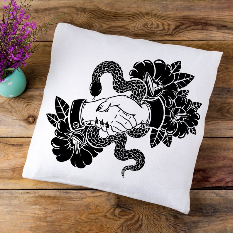 Snake Hand Shake Flower Digital Art Print Halloween PNG - Etsy
