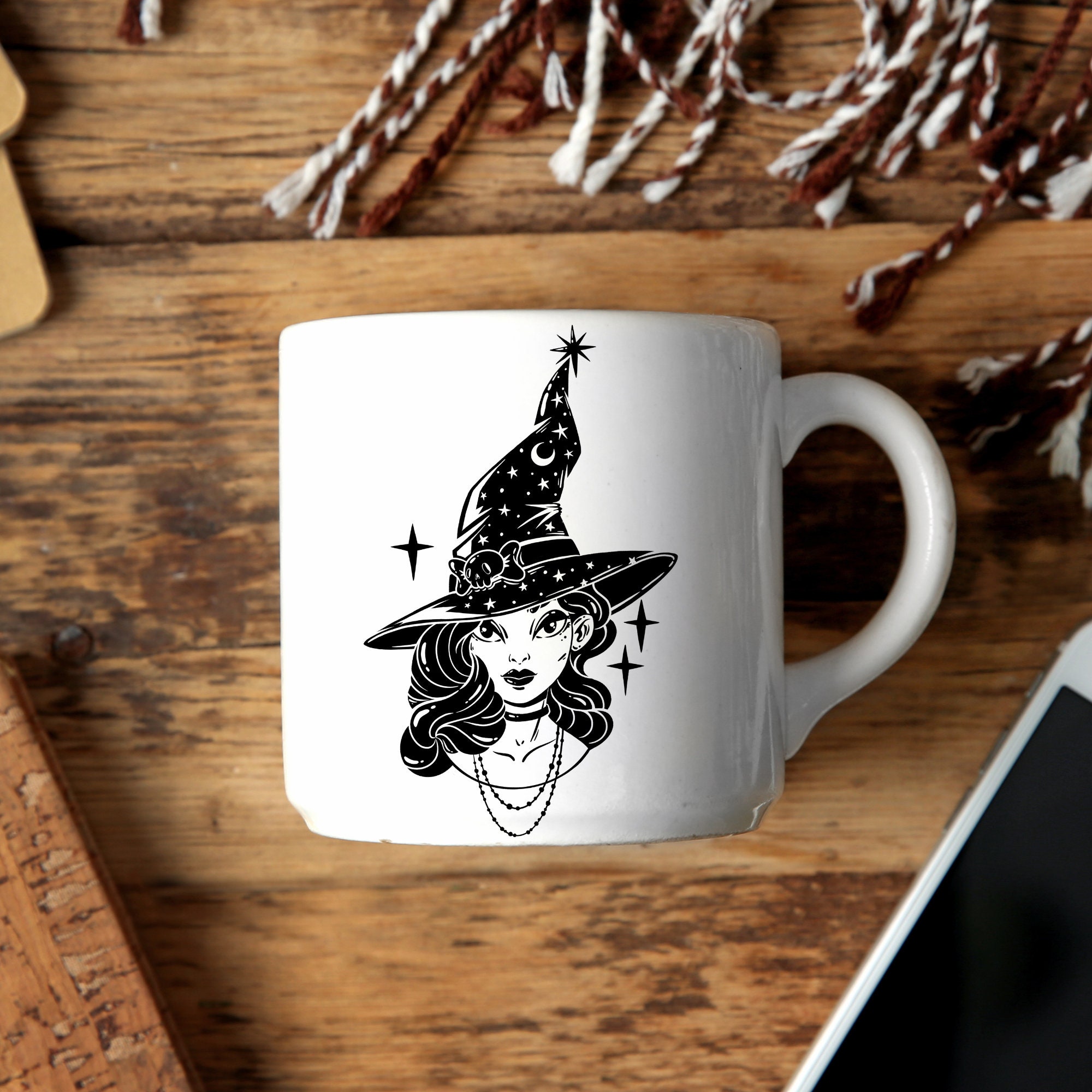 Cute Mystical Witch Digital Art Print Halloween PNG - Etsy