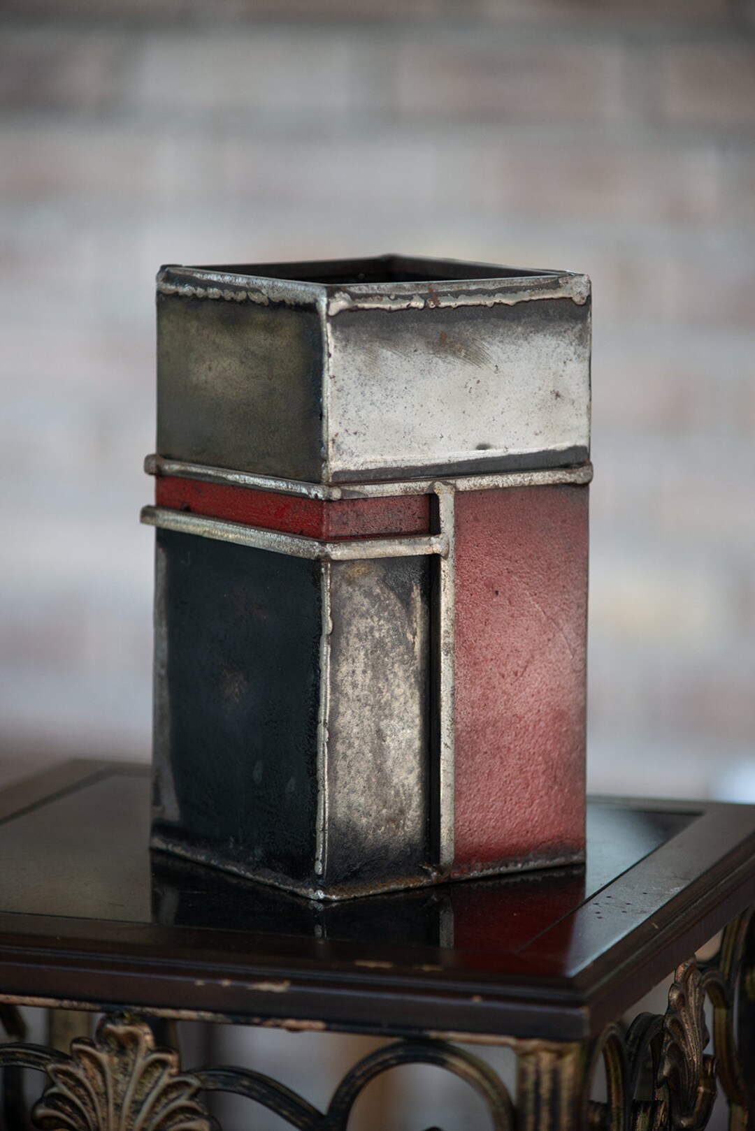 Metal Art Steel Vase Container Reclaimed Welded Steel Planter - Etsy