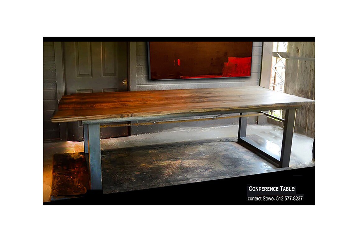 10ft Conference Table Metal & Wood Industrial Rustic Reclaimed Style ...