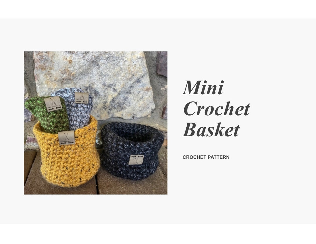 Mini Crochet Basket Pattern/ Crochet Basket Pattern/ Crochet Pattern ...