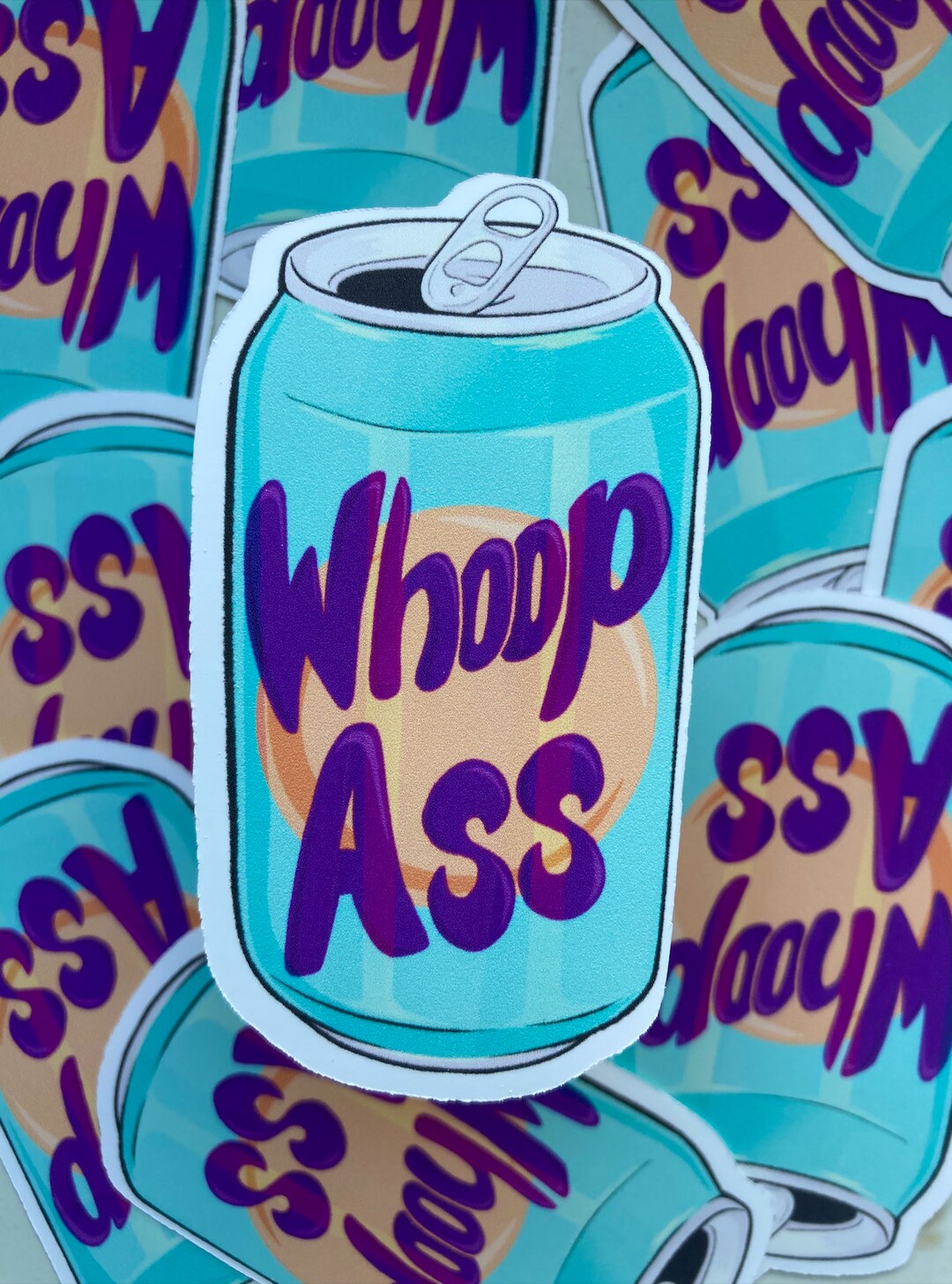 Can of Whoop A Sticker - Etsy