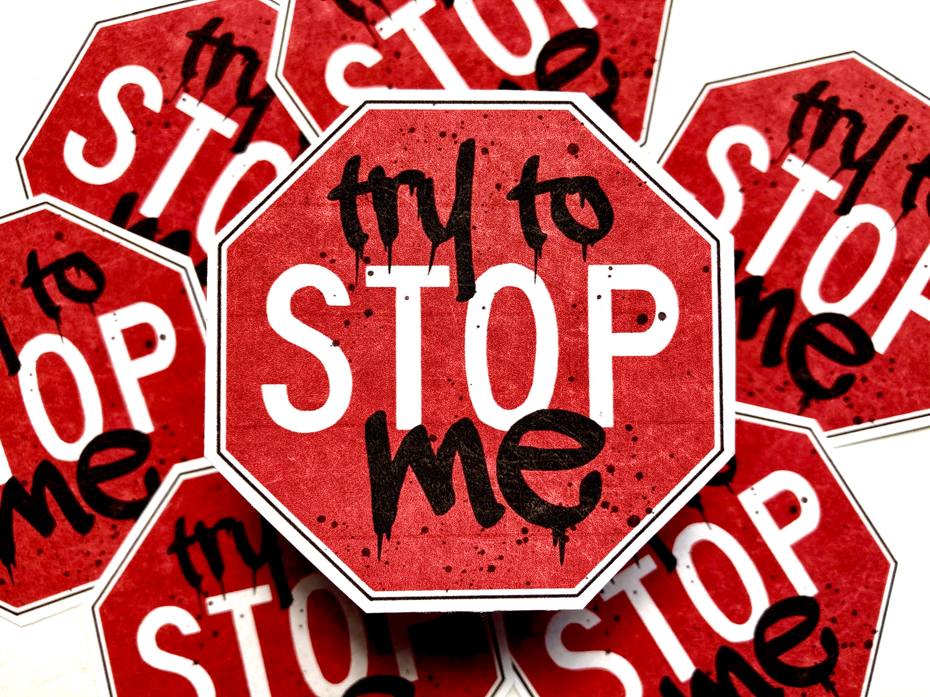 Try To Stop Me Sticker | Punk | Punk Rock | Punk Stickers | Graffiti ...