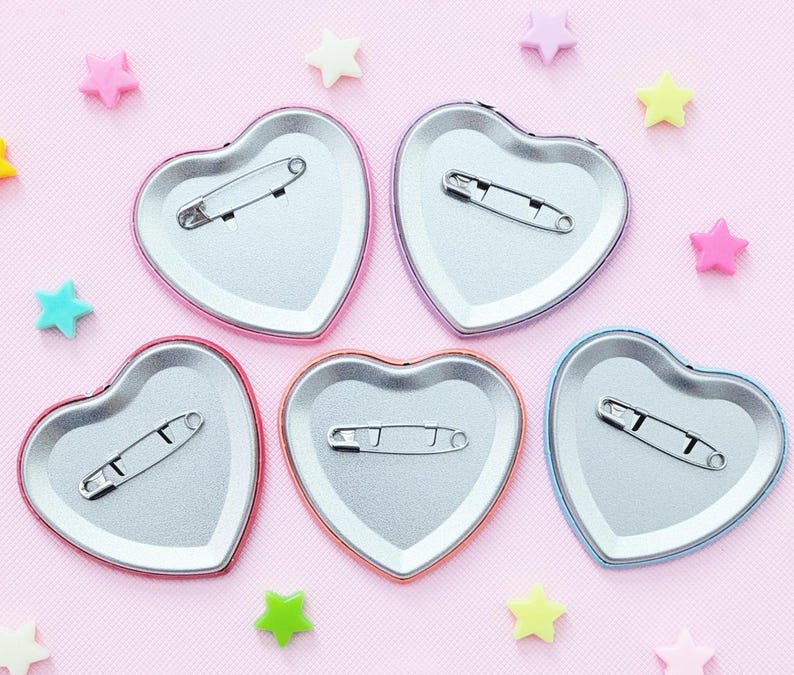 Lads - Love Interest Heart Shaped Chibi Pin Badge Button - Etsy
