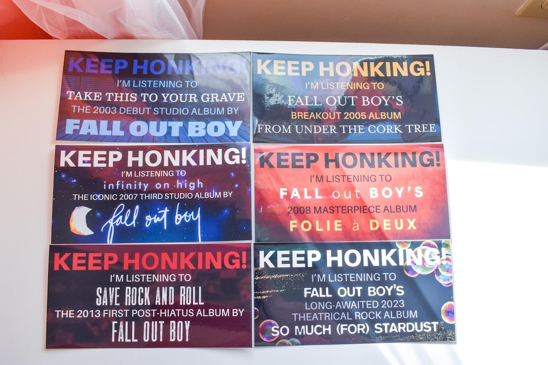 KEEP HONKING Fall Out Boy Bumper Stickers - Etsy