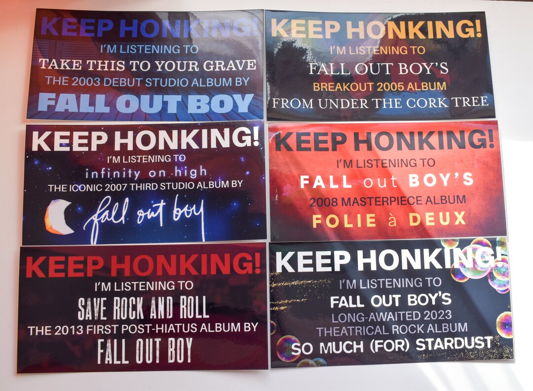KEEP HONKING Fall Out Boy Bumper Stickers - Etsy