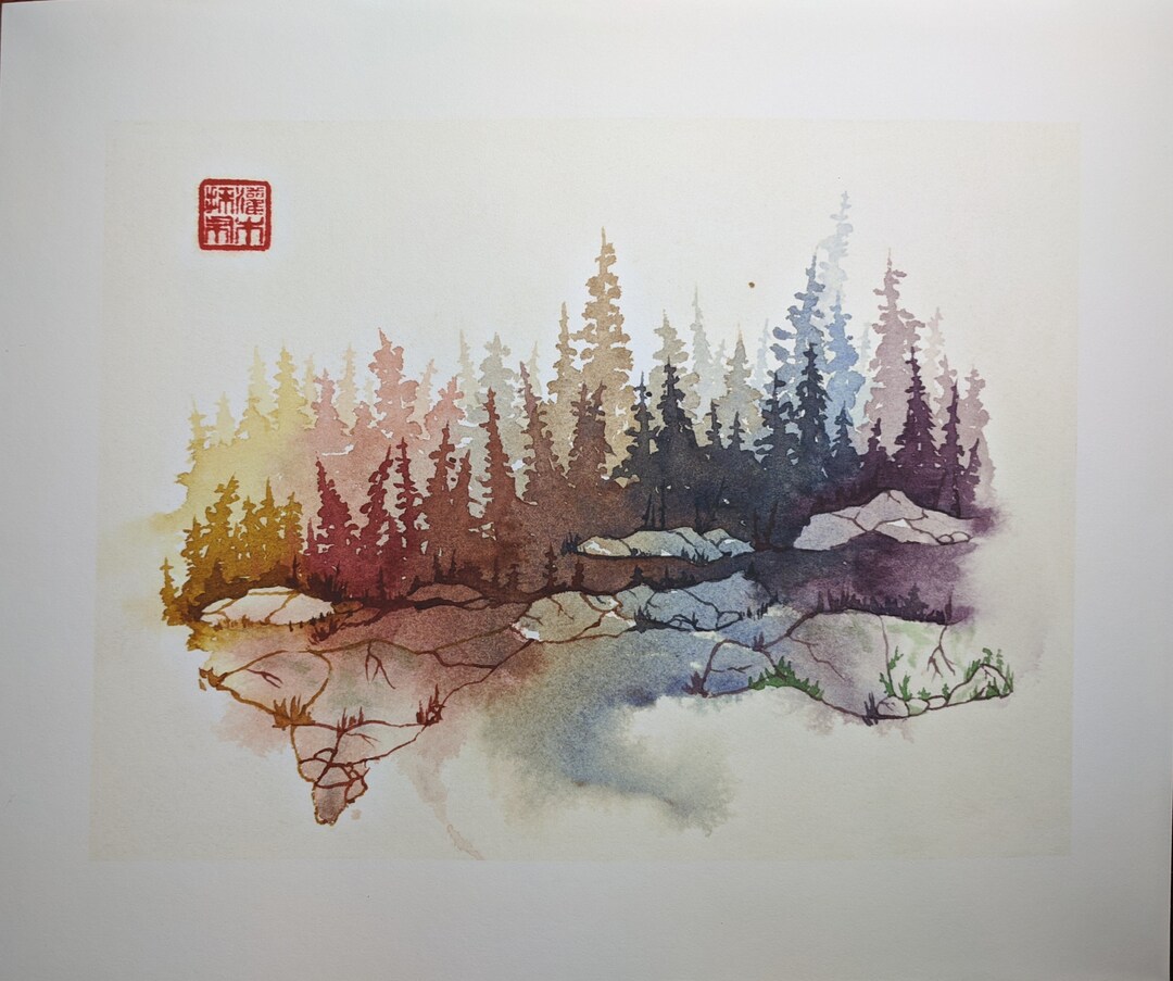 Colorful Trees - Print of Original - Etsy