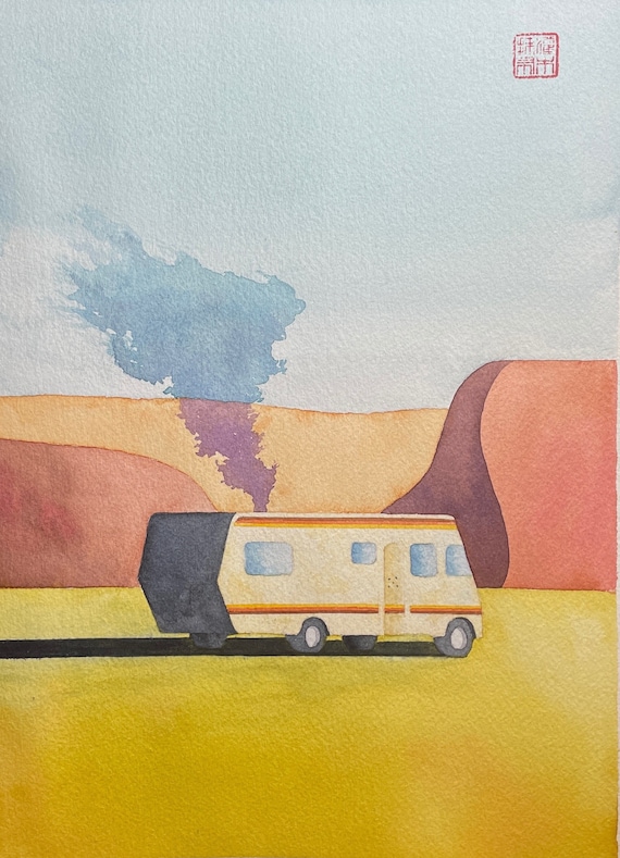 Breaking Bad RV in the Desert Original Watercolor Painting - Etsy
