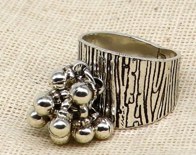 Solid 925 Sterling Silver Handmade Bells Ring, Vintage Antique Stylish ...