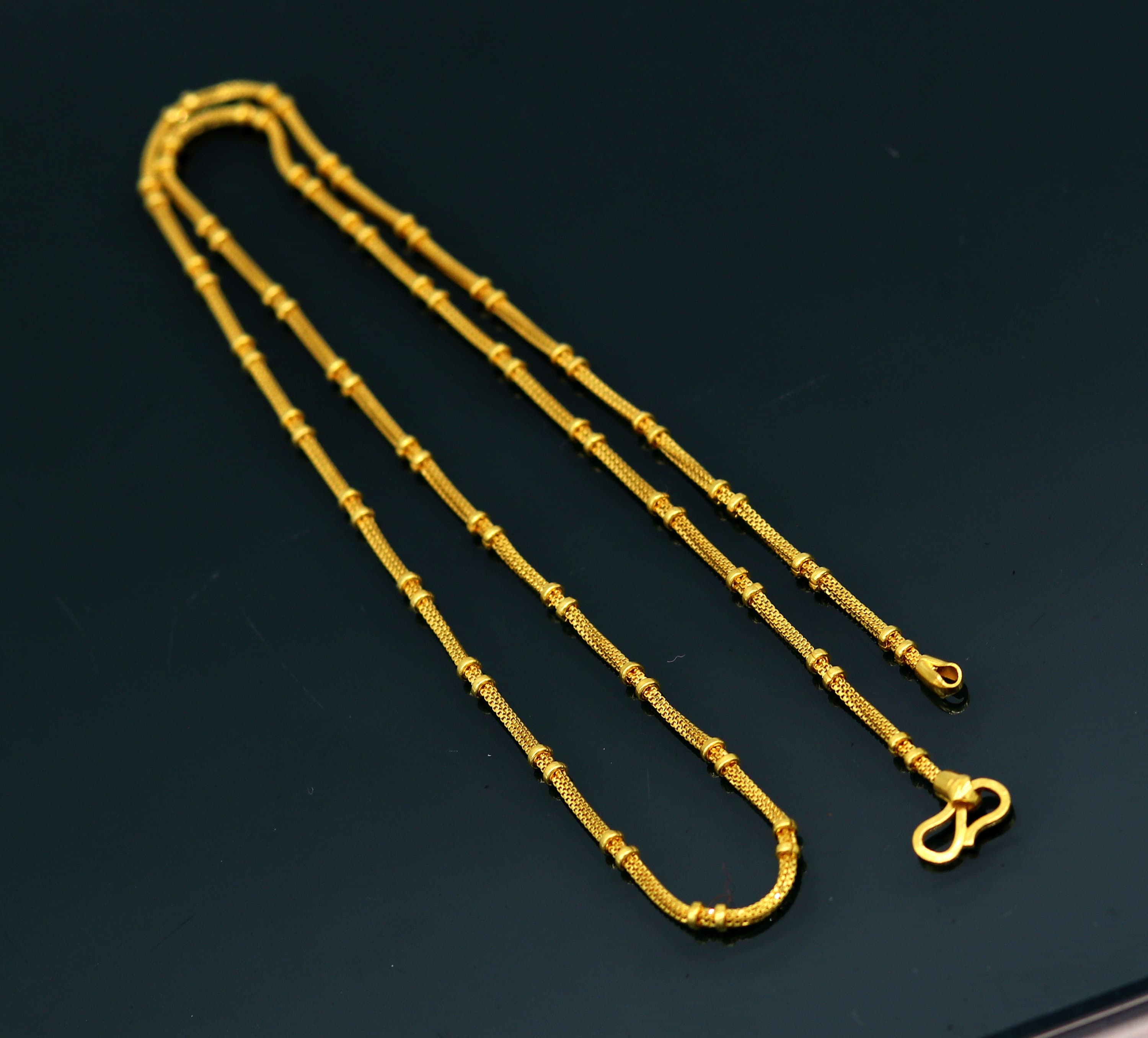 22kt Yellow Gold Handmade Solid Box Chain With Customized Design ...