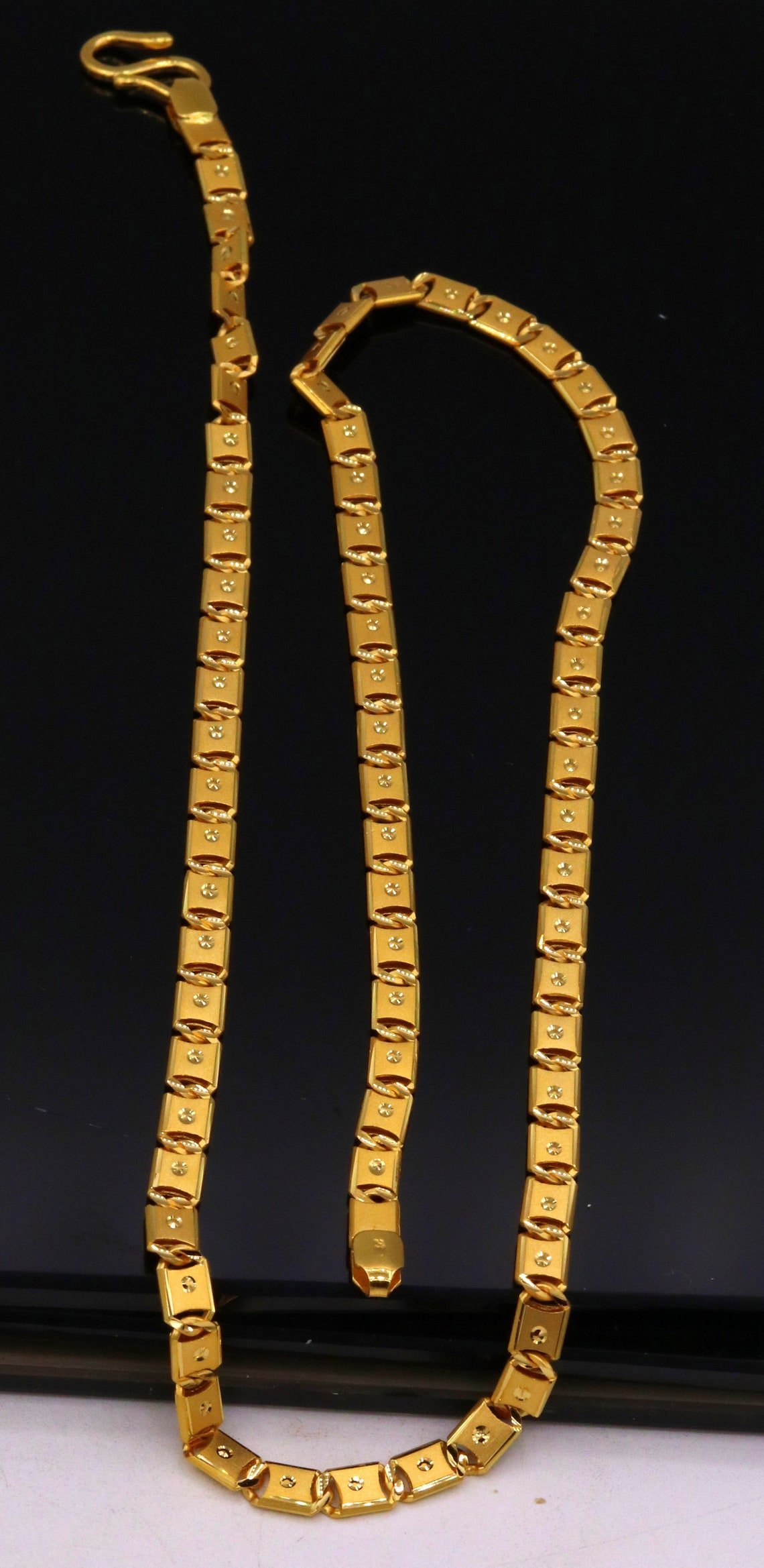 22kt Yellow Gold Fabulous Diamond Cut Nawabi Chain Men's - Etsy