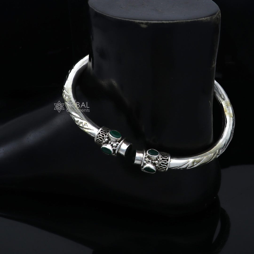 925 Sterling Silver Stylish Design Ankle Kada, Ankle Bangle Bracelet ...