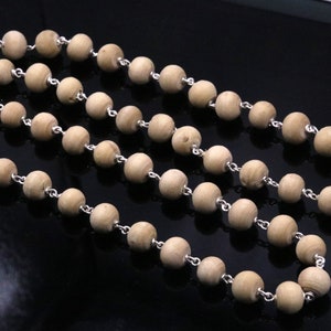 925 Solid Silver Tulsi Chain Mala Tulsi Wooden Handcrafted 54 Beads ...