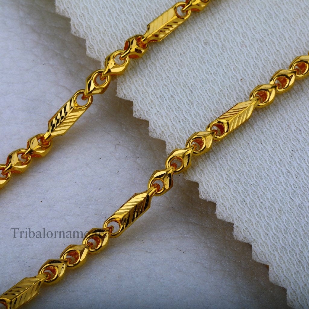 22kt Yellow Gold Handmade Custom Unique Design Chain Necklace - Etsy