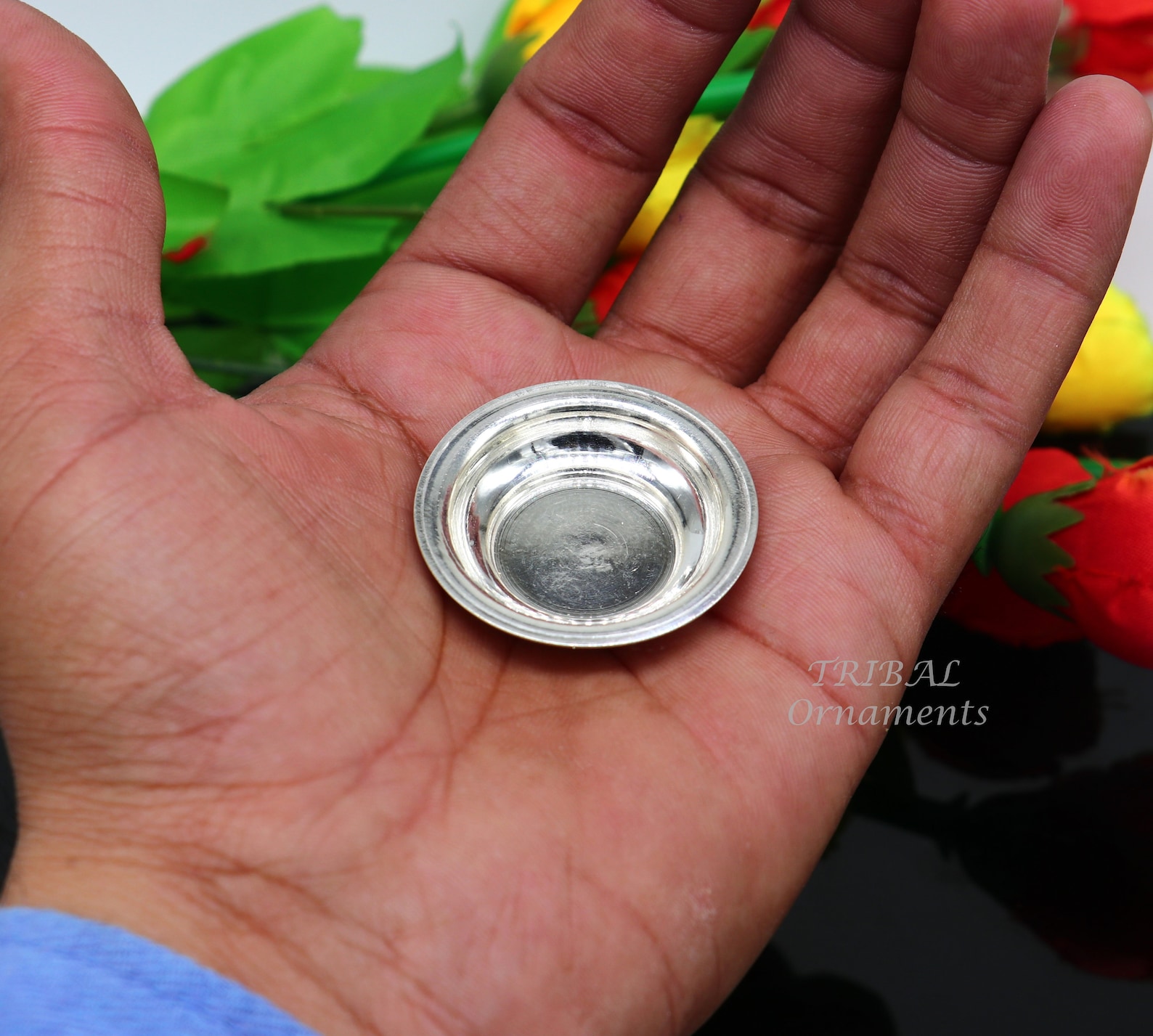 925 Silver Handmade Silver Small Plate or Tilak Bowl , Best Small Tiny ...