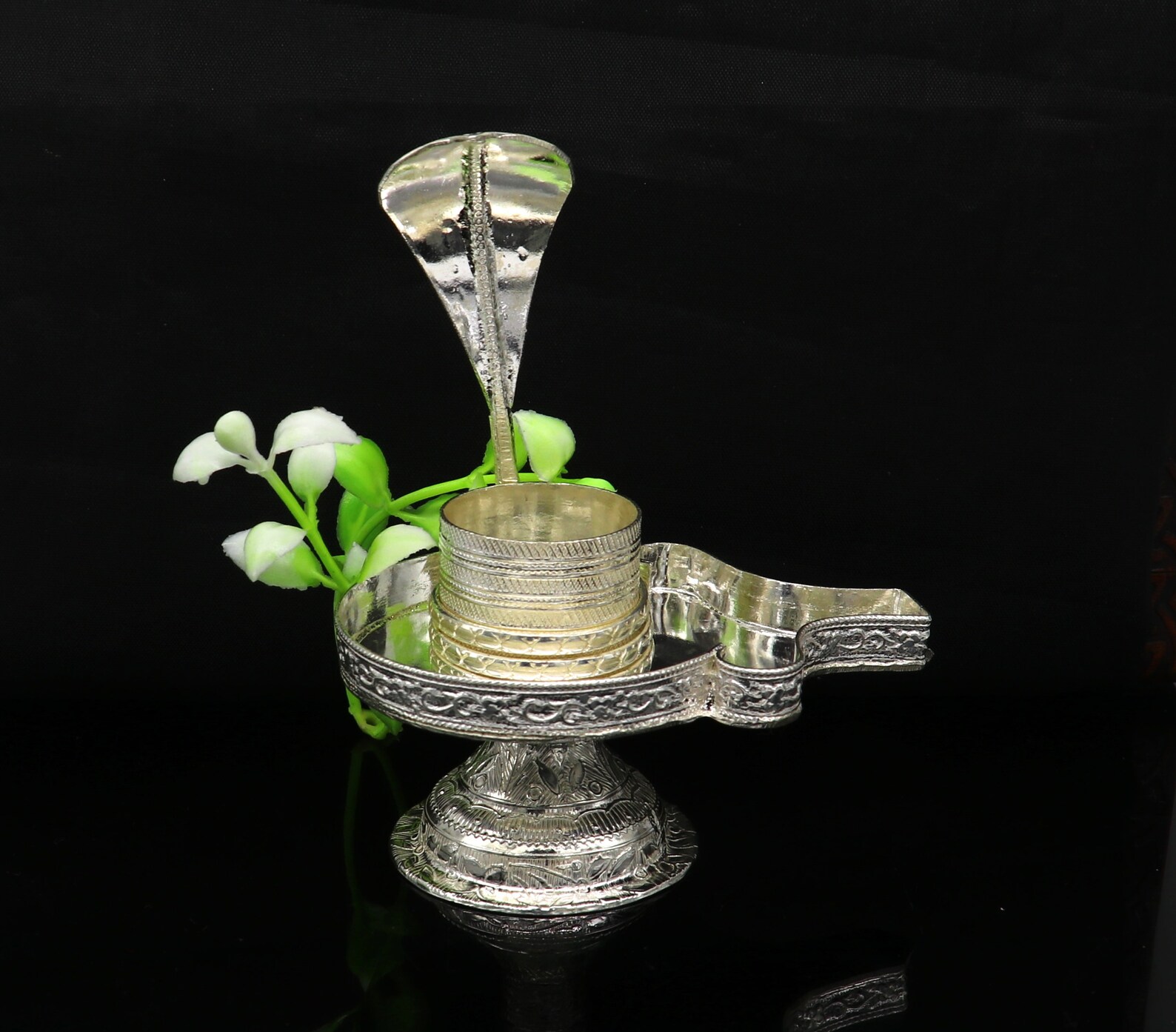 Vintage 925 Solid Silver Lord Shiva Lingam Stand/jalheri Use | Etsy