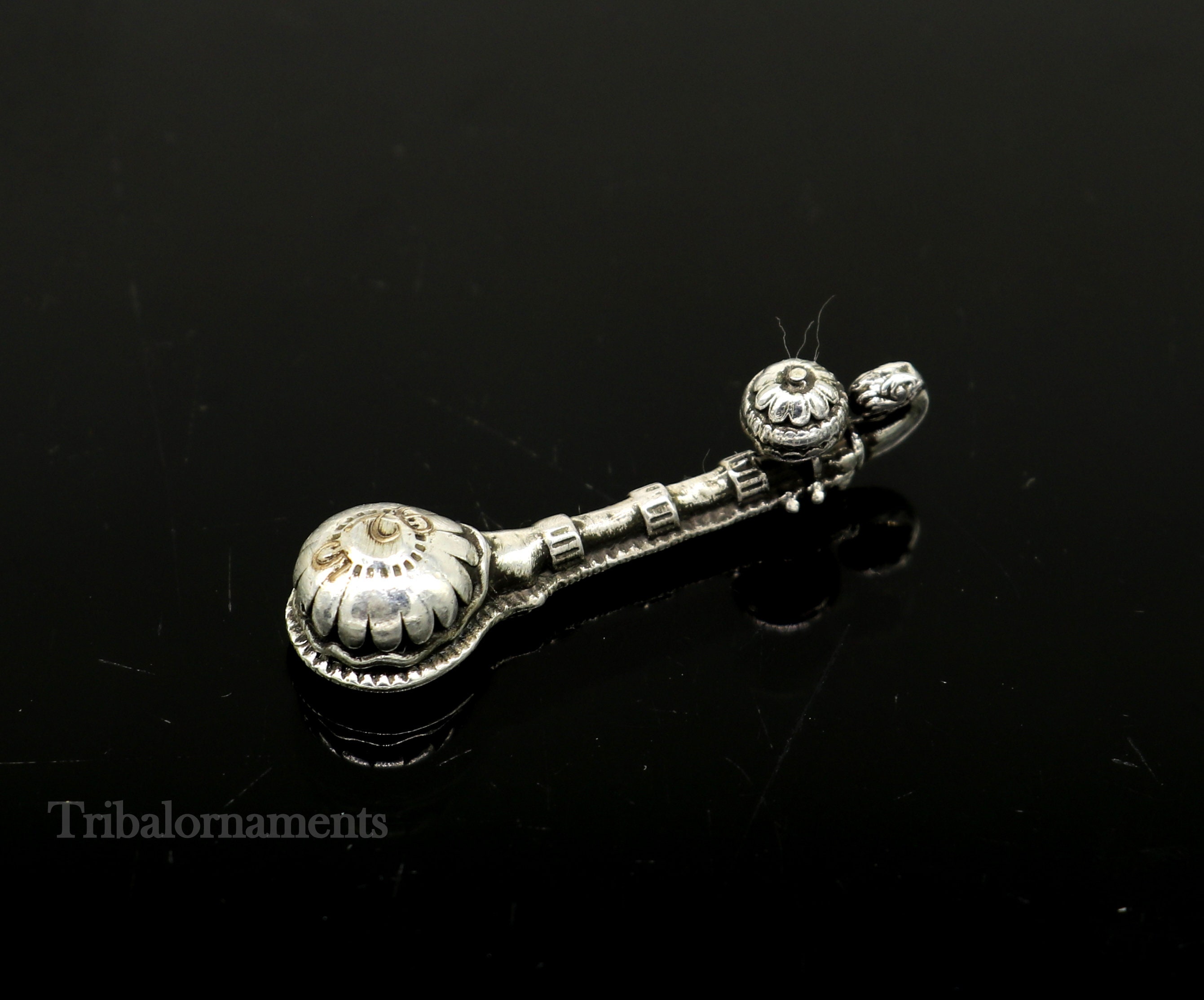Small Saraswati Veena, 925 Sterling Silver Musical Instrument Veena for ...