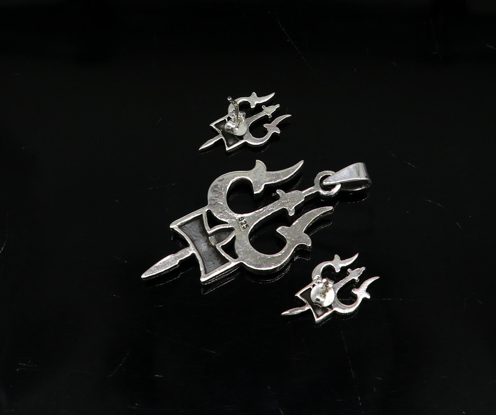 925 Pure Silver Handmade Idol Shiva Trident Trishul Shape - Etsy