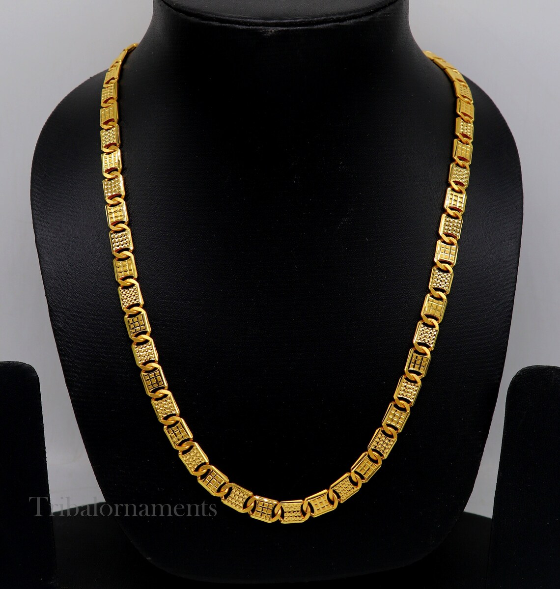 22kt Yellow Gold Royal Nawabi Baht Chain, Bar Chain, Royal Design ...