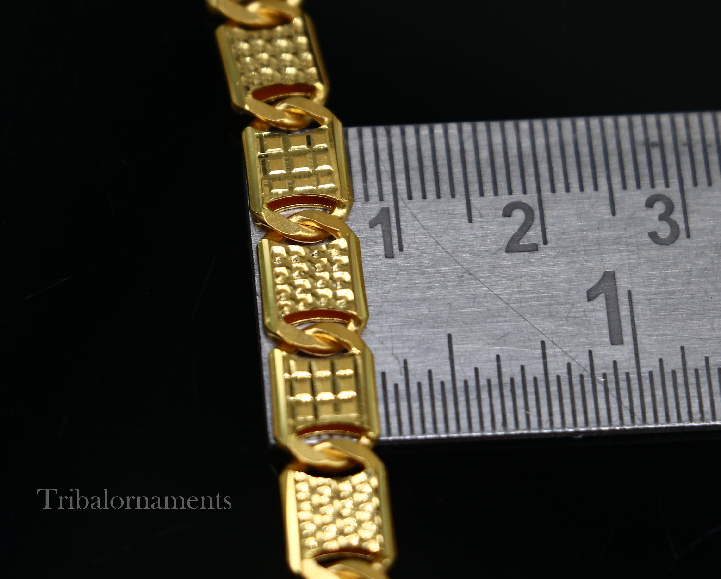 22kt Yellow Gold Royal Nawabi Baht Chain, Bar Chain, Royal Design ...