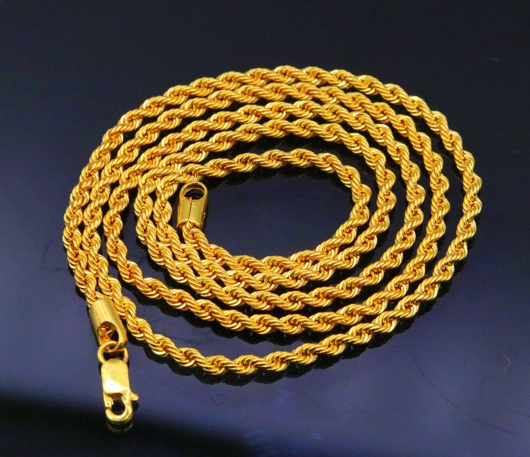 22k Yellow Gold Handmade Fabulous Rope Chain Necklace Excellent Gold ...