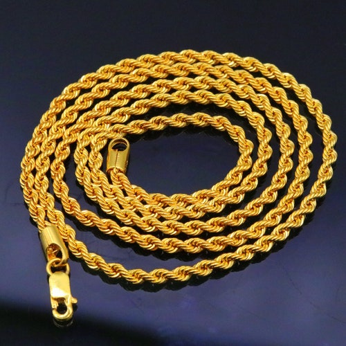22k Yellow Gold Handmade Fabulous Rope Chain Necklace All - Etsy