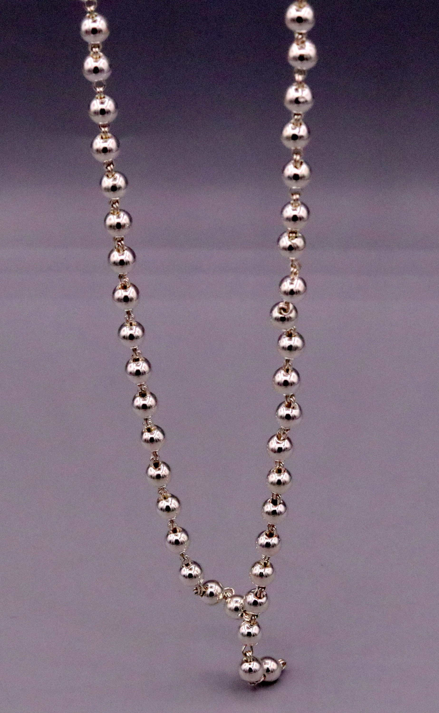 Solid Silver Handmade Fabulous Silver 109 Beads Chain Necklace | Etsy