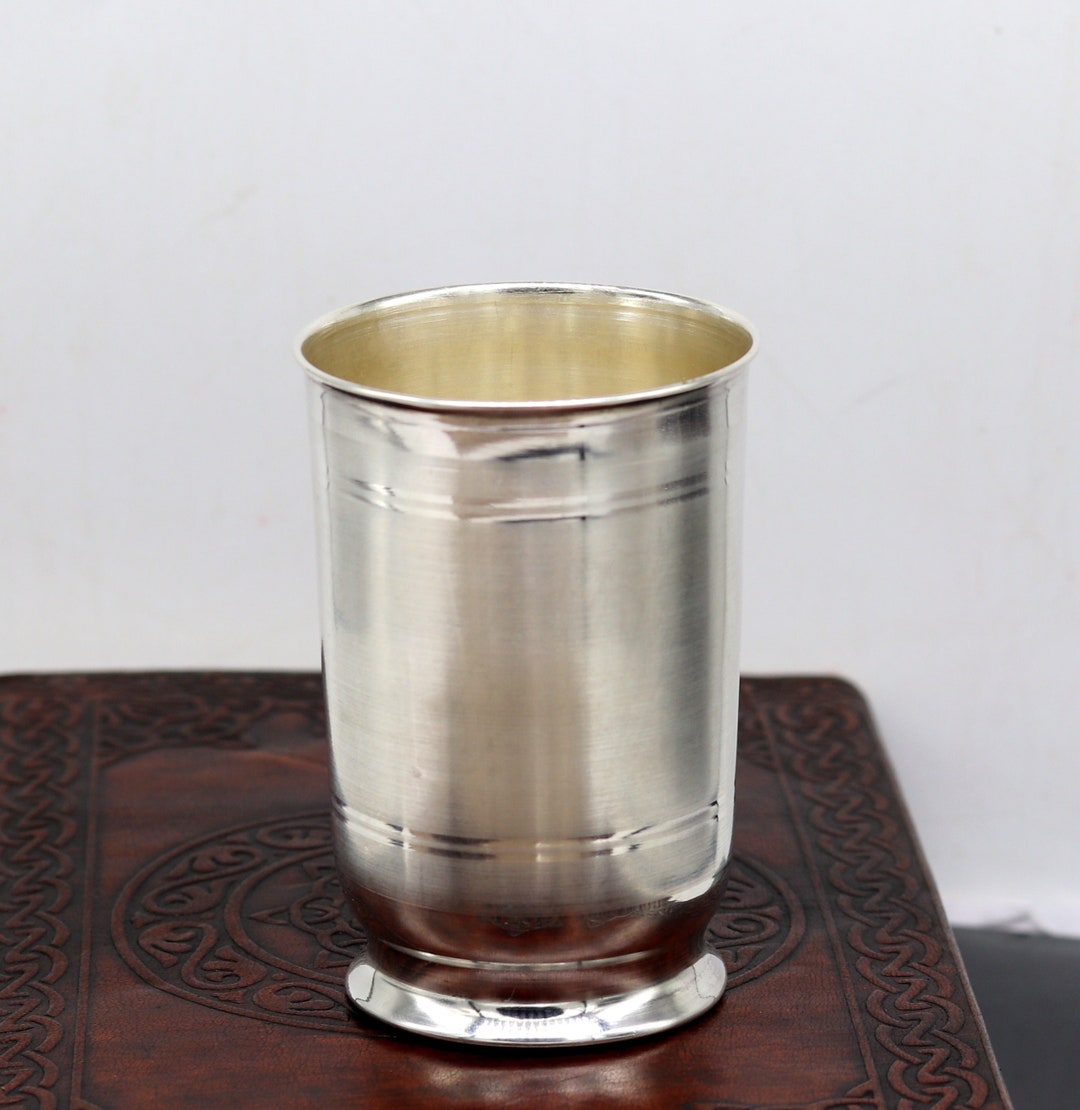 Pure 999 Fine Silver Handmade Vessels, Water/milk Glass Tumbler, Silver ...