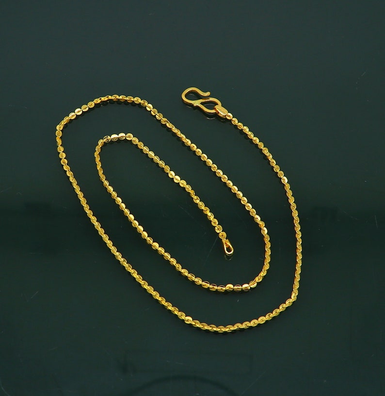22kt Yellow Gold Sitara Chain Rolo Chain Fabulous Customized - Etsy