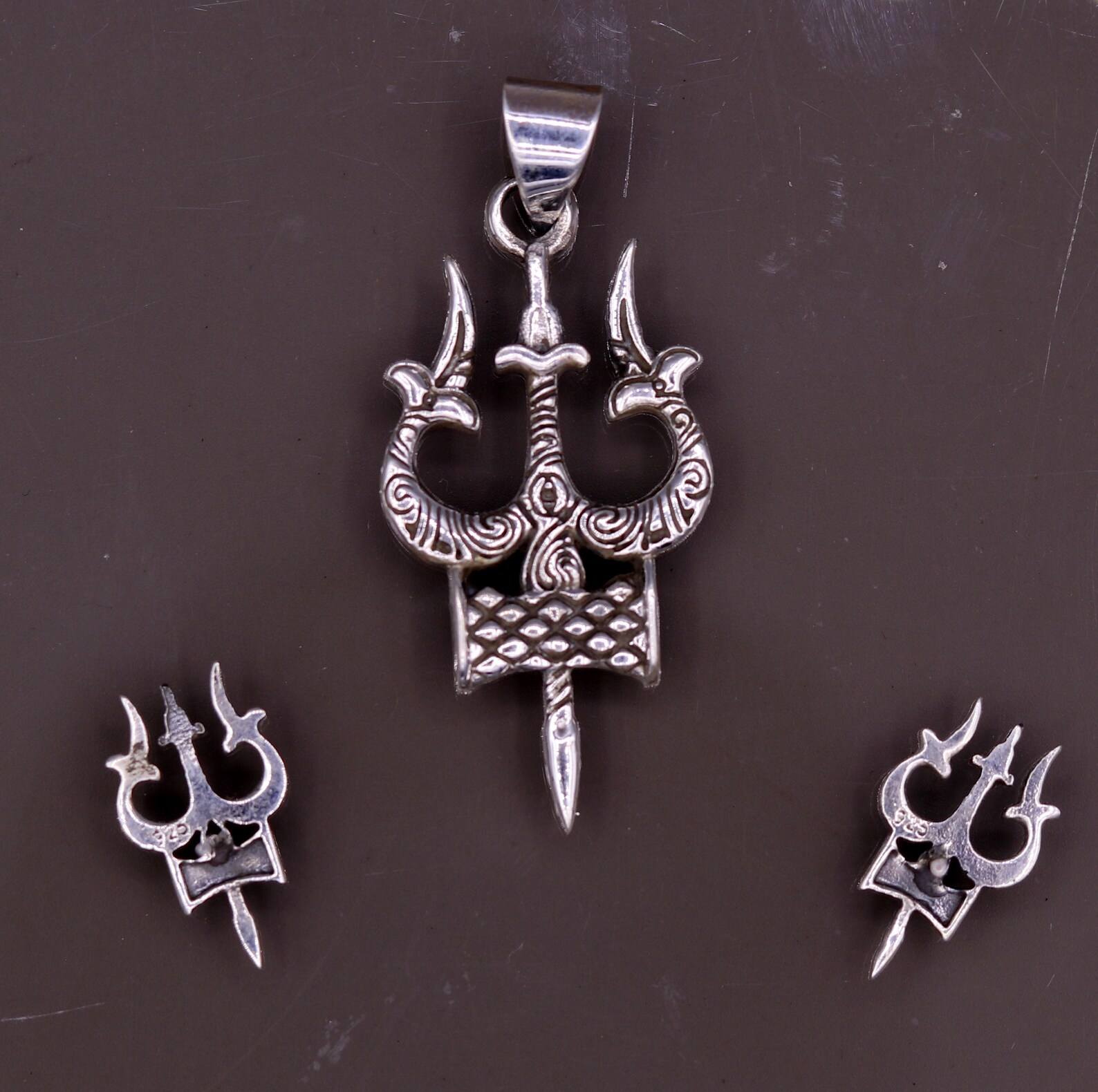Awesome Pretty Design Lord Shiva Trident Shape Pendant With - Etsy