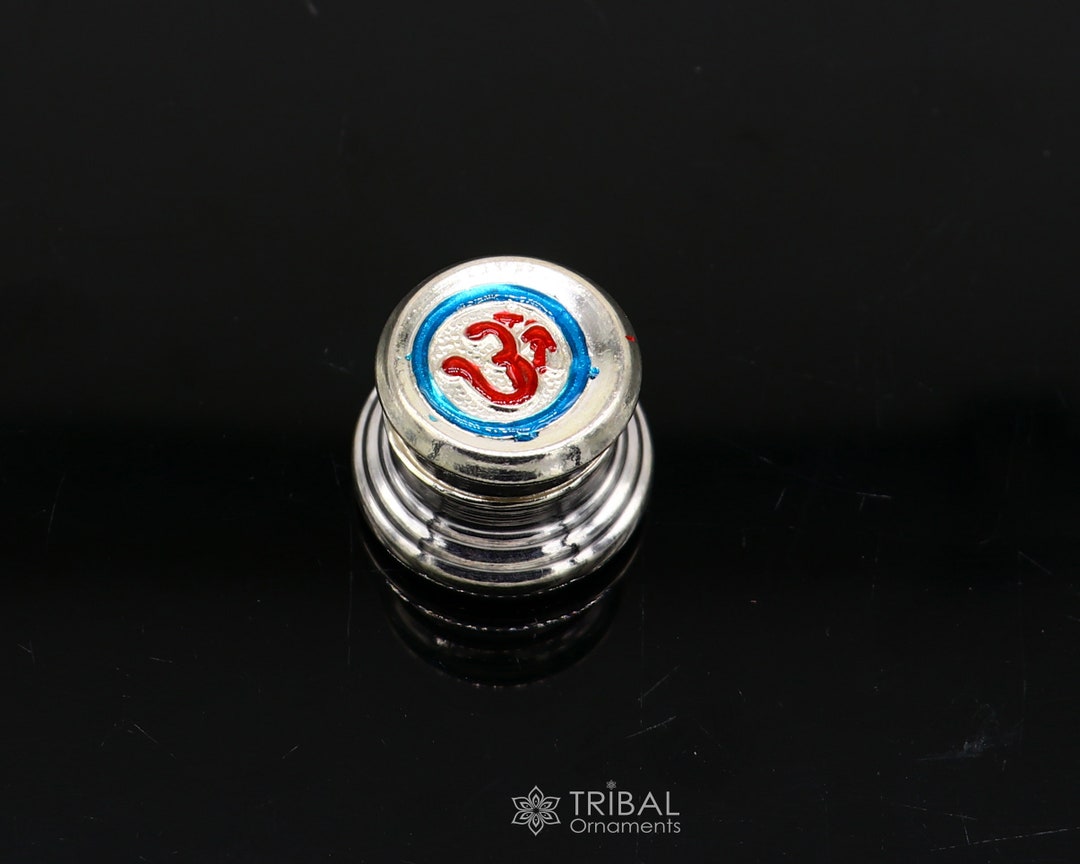 999 Pure Silver Trinket Box, Kajal Box Brides Round Shape Box Aum ...