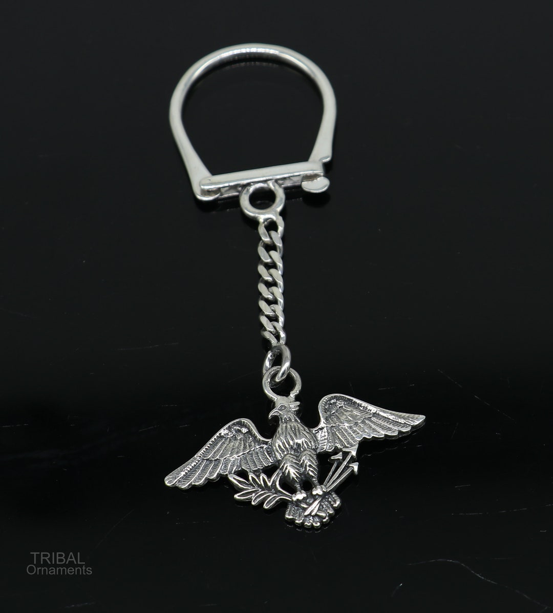 925 Sterling Silver Handmade Unique Style Garuda Design Solid Key Chian ...
