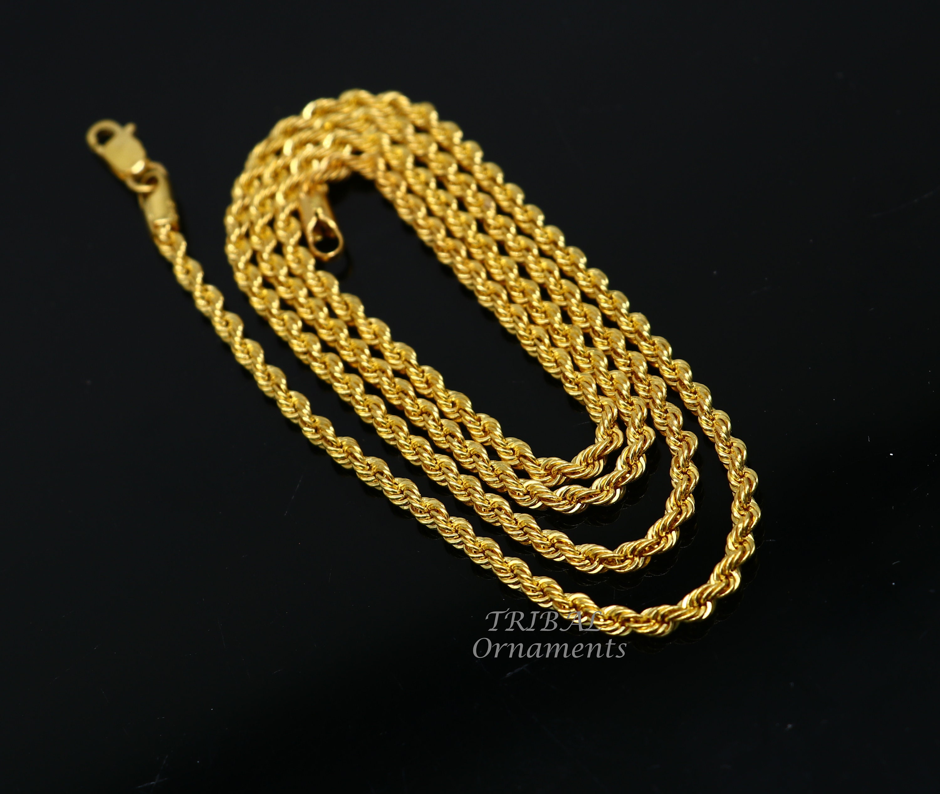22k Yellow Gold Handmade Fabulous Rope Chain Necklace Excellent Gold ...
