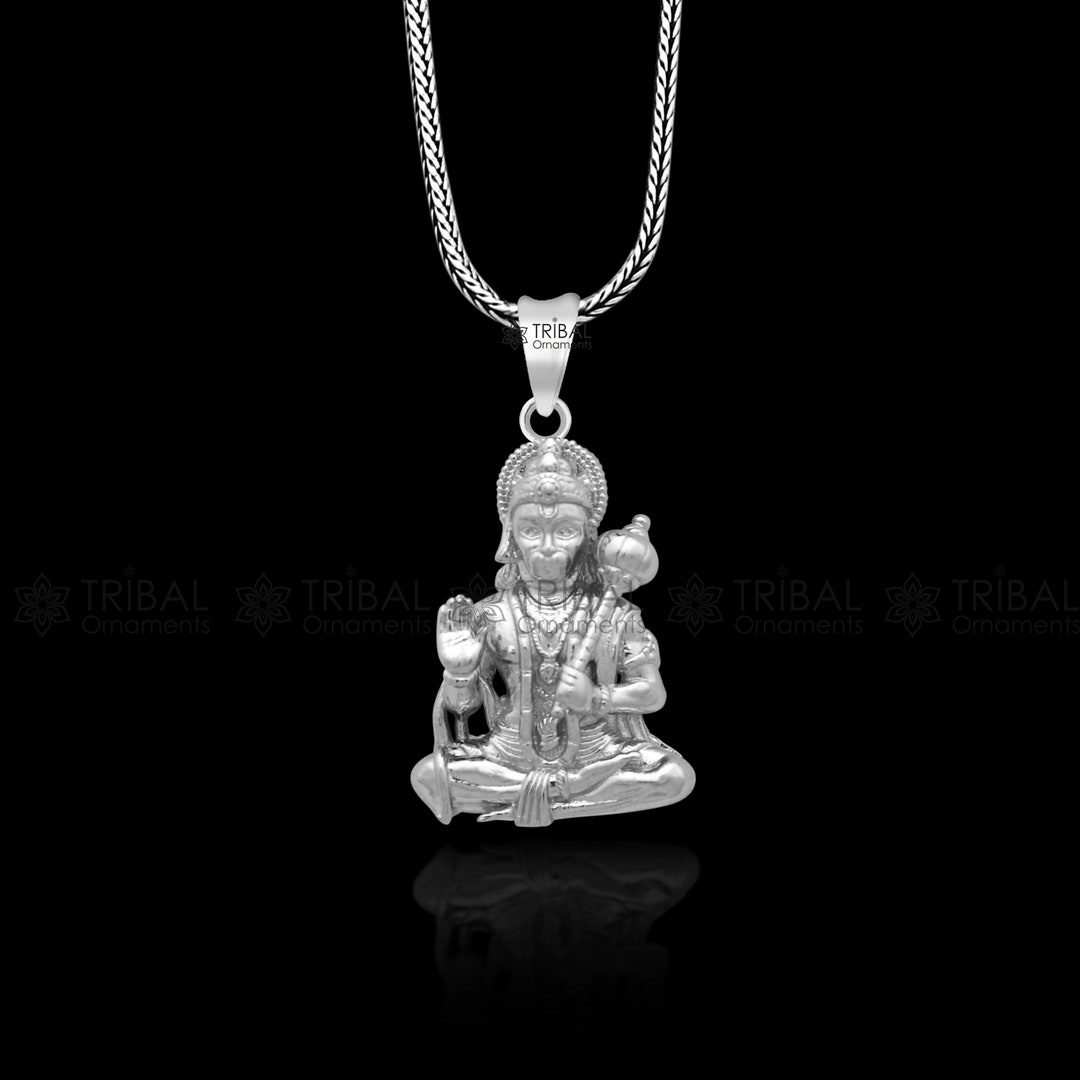 925 Sterling Silver Lord Hanuman Blessing Pendant , Amazing Divine ...