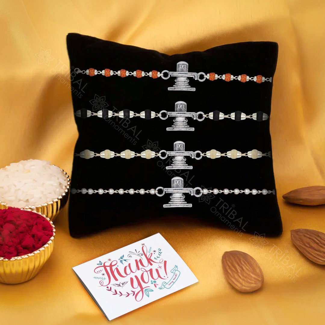 Trendy Unique Stylish Lord Shiva Lingam 925 Sterling Silver Rakhi ...