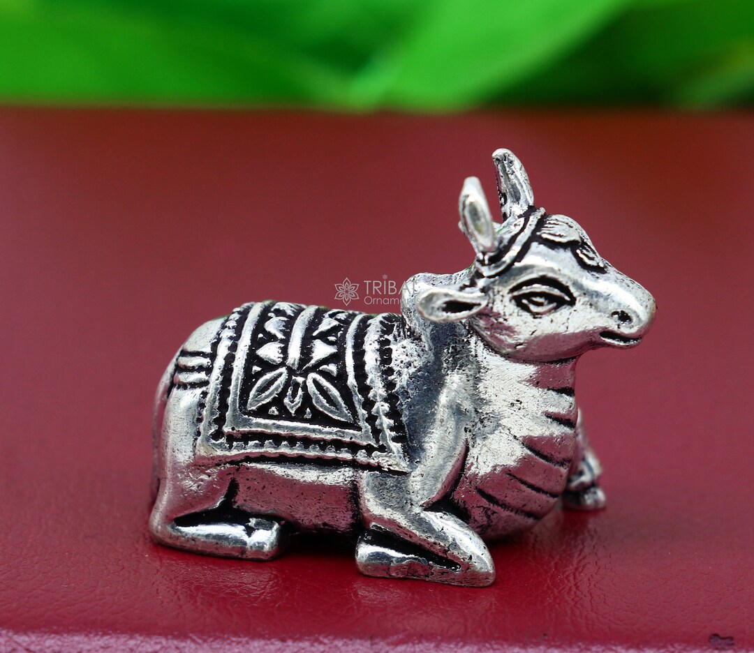 925 Sterling Silver Lord Shiva Nandi Maharaj Handmade Small Solid ...