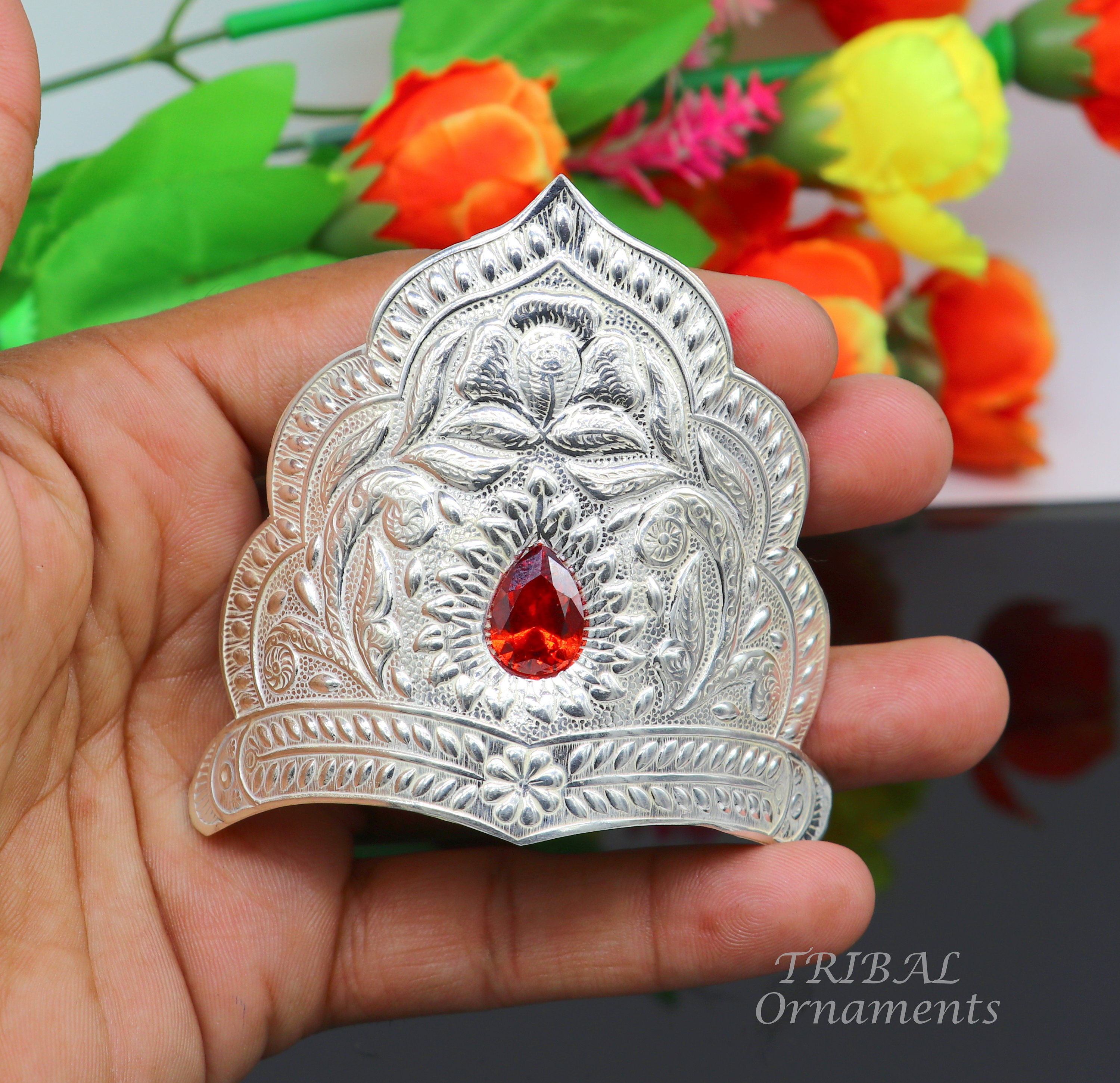 925 Sterling Silver Vintage Antique Design Handmade Mukut (crown ...
