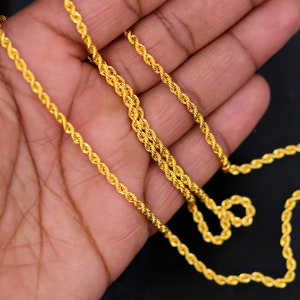 22k Yellow Gold Handmade Fabulous Rope Chain Necklace Excellent Gold ...