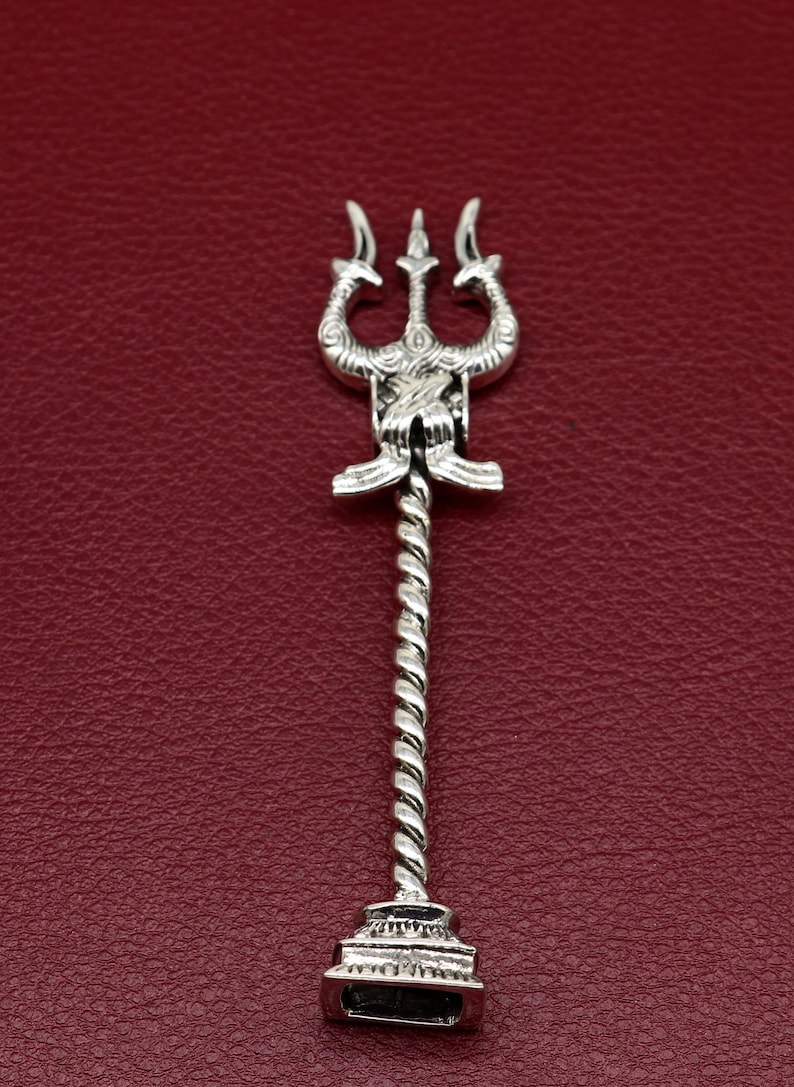 925 Sterling Silver Handmade Lord Shiva Trident With Damaru, Fabulous ...