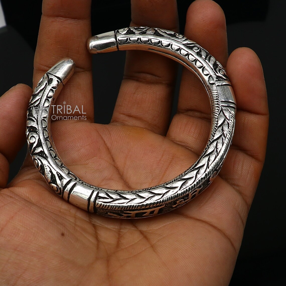 Divine Lord Krishna "jai Shri Shyam" Matra Handmade 925 Sterling Silver ...