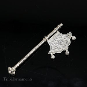 Solid Silver Pankhi, Floral Design Small Fan or Pankhi for God Puja ...
