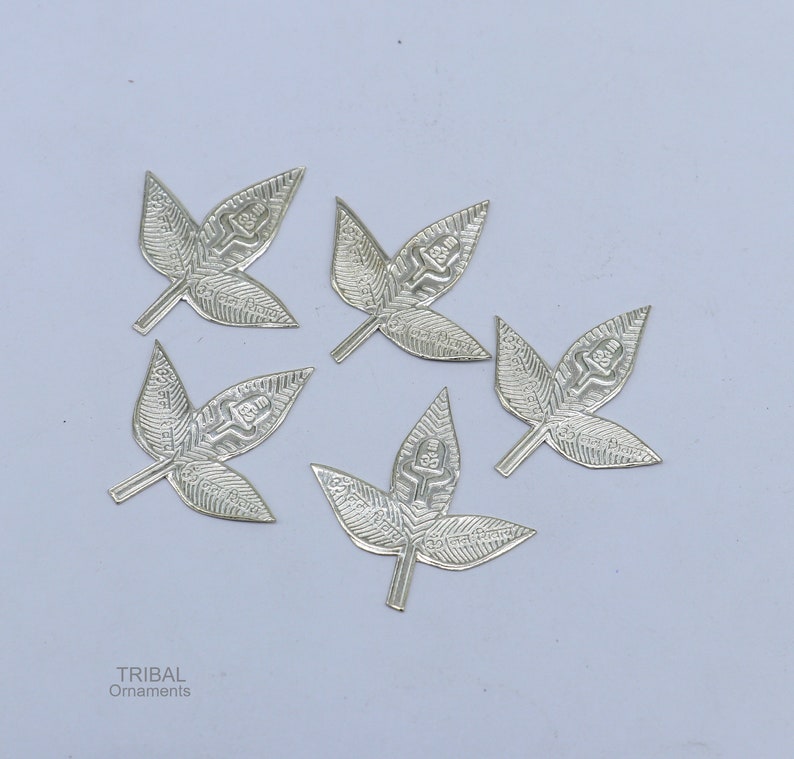 2.5 Cm Lord Shiva Bel Patra Solid Silver Handmade Solid Belva - Etsy