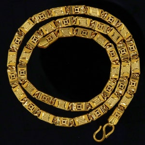 22 Inch Long 22kt Yellow Gold Handmade Navabi Nawabi Chain Necklace ...