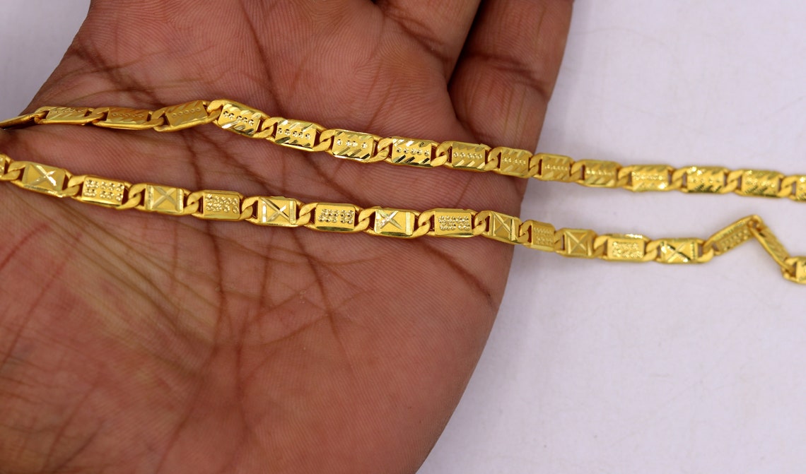 20 inches long 5mm nawabi chain Handmade 22 karat yellow gold | Etsy