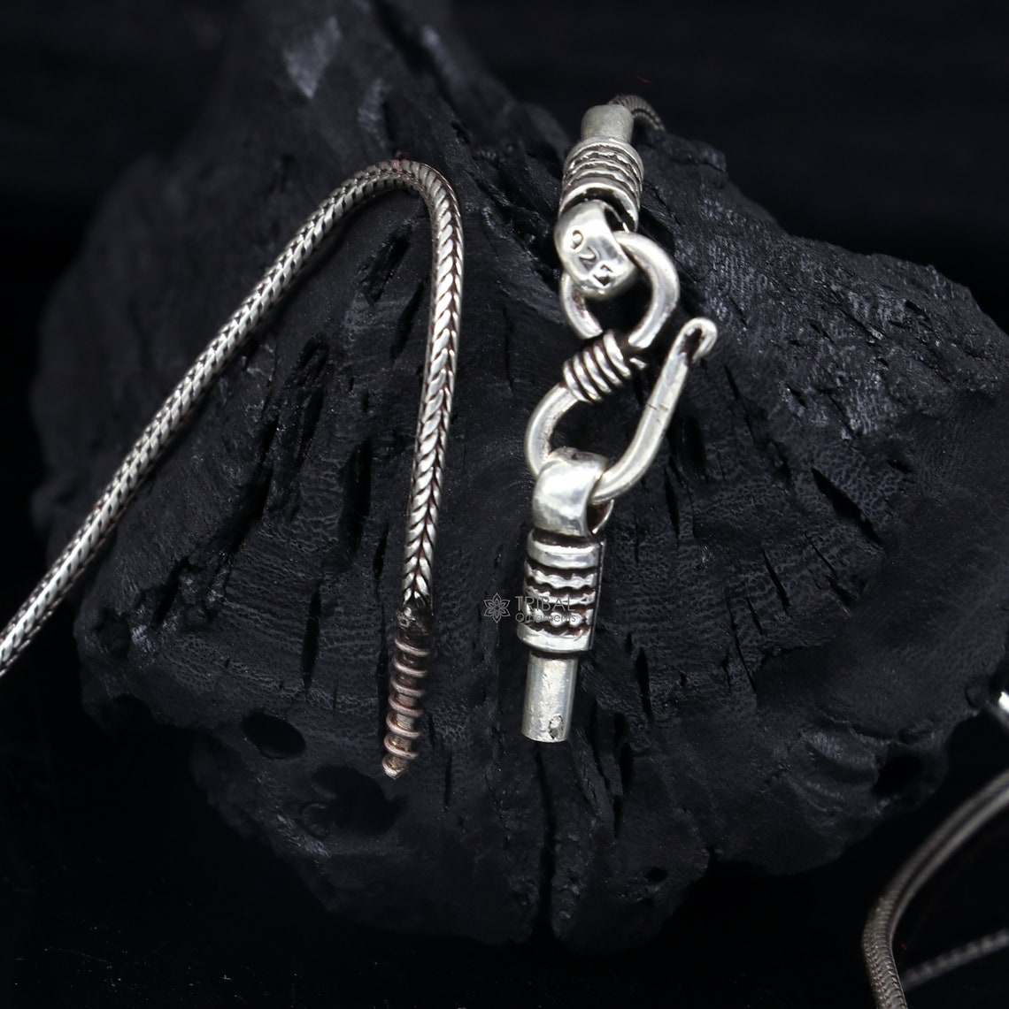 925 Pure Silver Ganesha FACE Pendant Best Gifting Pendant, Wheat Chain ...