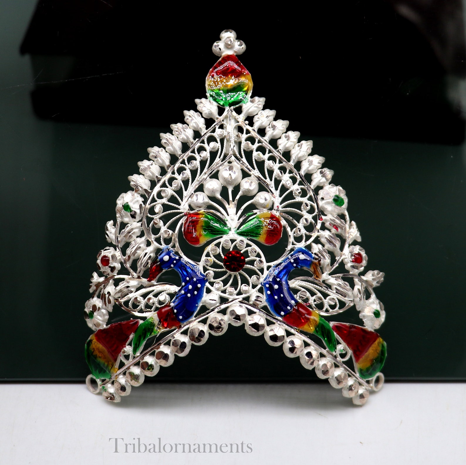 Solid Sterling Silver Vintage Antique Design Handmade Mukut (crown ...