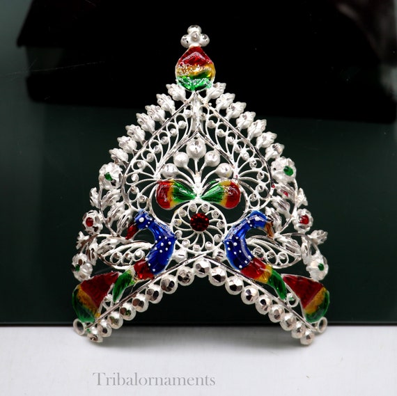 Solid Sterling Silver Vintage Antique Design Handmade Mukut | Etsy