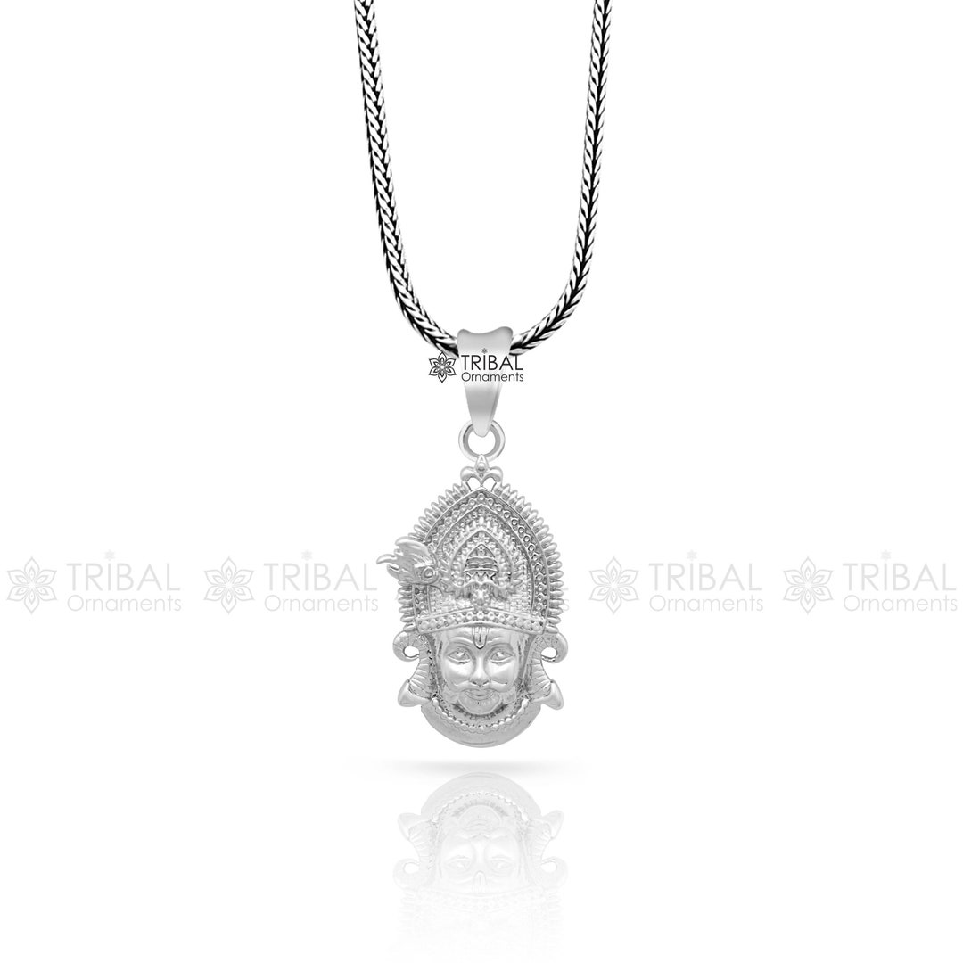 925 Sterling Silver Khatu Shyam Pendant/ Lord Krishna, Amazing Divine ...